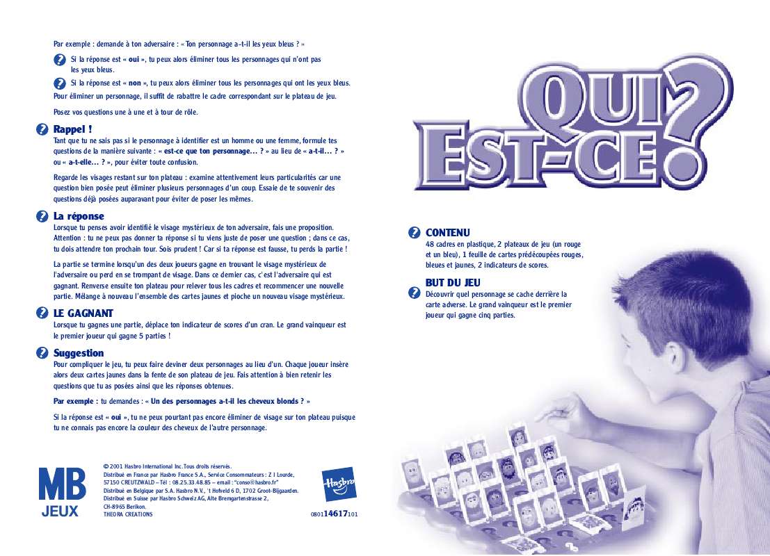 Notice HASBRO JEU QUI EST CE - micro-ordinateur portable Trouver une solution à un problème ...